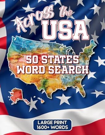 Across the USA 50 States Word Search: Relaxing Large Print Wordfind ...