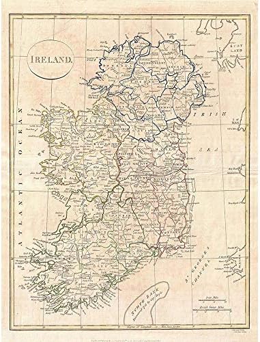 Amazon.com: Ireland Antique Map Wall Art 24” x 29”. Great Irish Gift ...