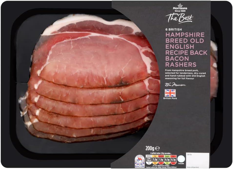 Morrisons The Best Old Fashioned Cure Back Bacon, 200g : Amazon.co.uk ...