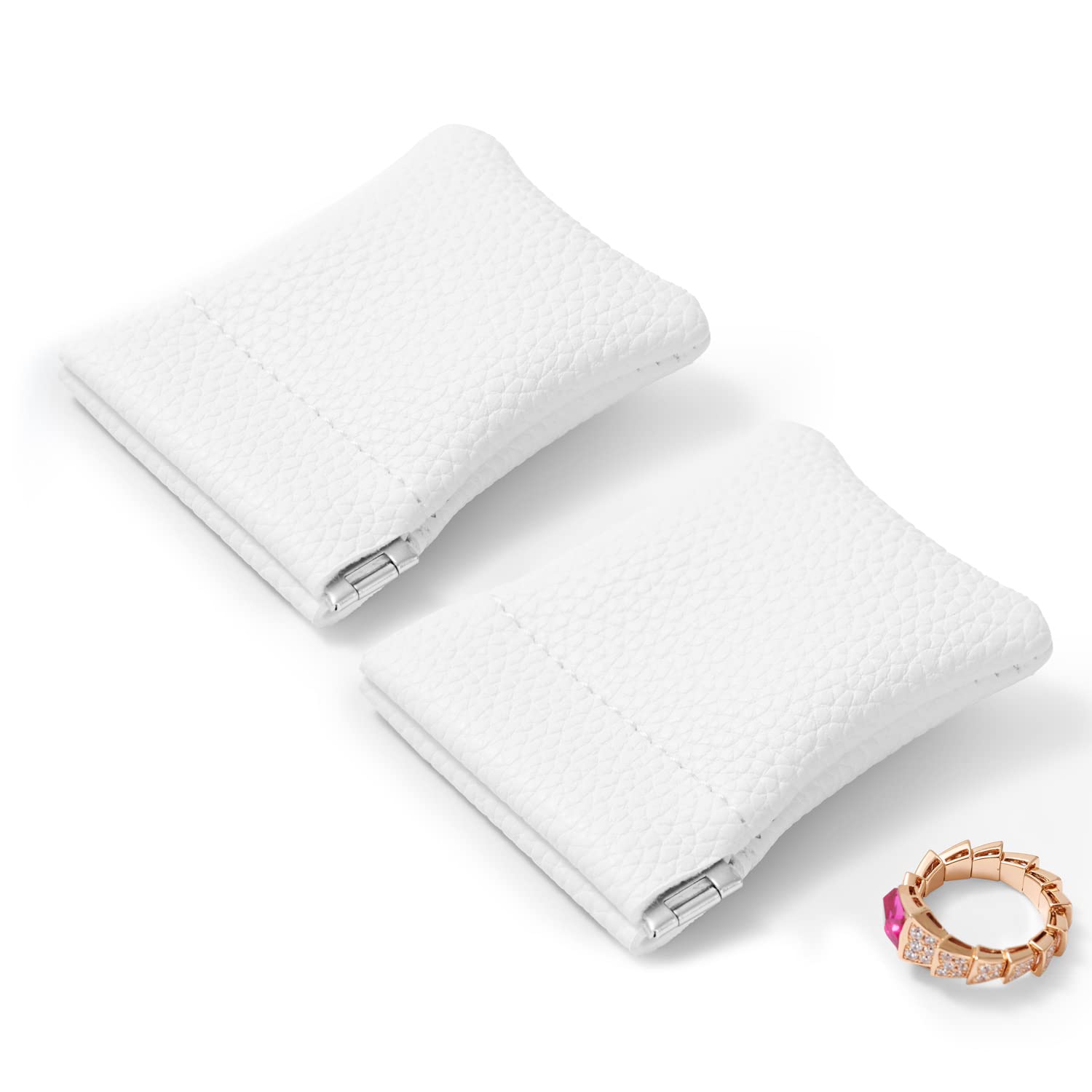 Amazon.com: Woodten 2 Pack PU Leather Slim Engagement Wedding Ring ...