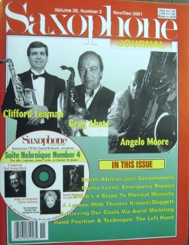 Saxophone Journal Vol. 26 No.2 Nov/Dec 2001: David Gibson ...