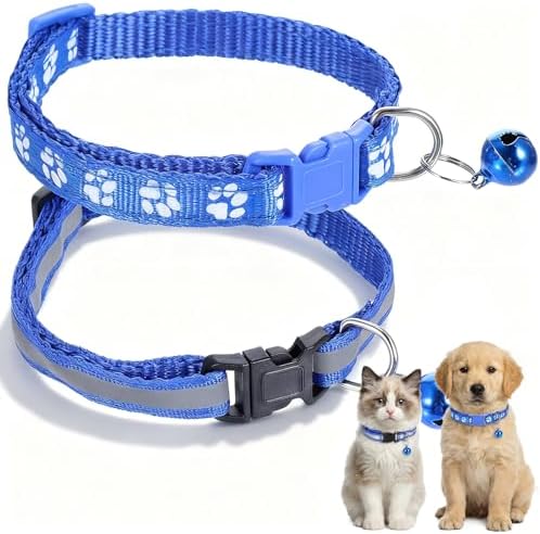 Amazon.com : 2 Pack Puppy Collar with Bell,7-12 Inch Adjustable Extra ...