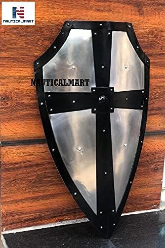 Amazon.com: Hand-Forged Gothic Layered Steel Cross Shield Medieval ...