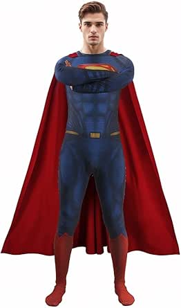 Amazon.com: DANZS Halloween Mens Superhero Costume Cosplay Suit Blue ...