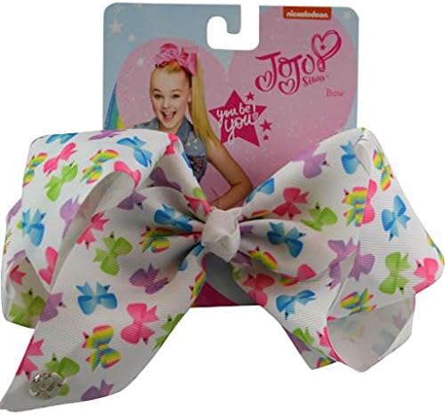 Amazon.com : JOJO Siwa Large Cheer Hair Bow White wColored Bows ...
