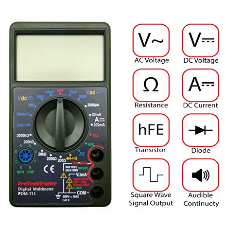 Snapklik.com : Large Screen Multimeter - Volts Ohms Amps Transistor ...