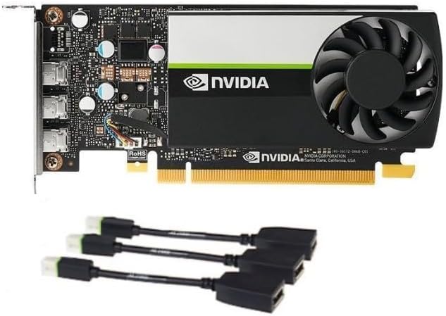 Nvidia Quadro T400 4GB Grafikkarte - mit 3x mDP auf DP Adapter und ...