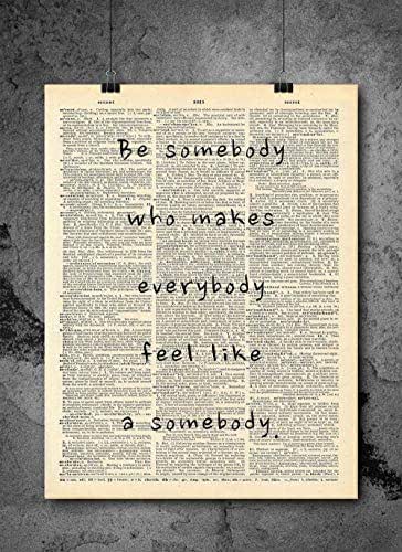 Amazon.com: Be Somebody Quote Dictionary Art Print - Vintage Dictionary ...