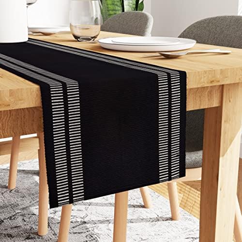 Amazon.com: Encasa Table Runner for 4 to 6 Seater Dining | Ladder Black ...