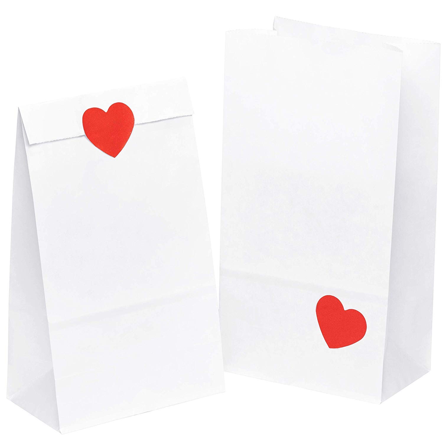 Buy 50 Pack White Paper Bags with 50 Stickers, Paper Bags for Food 14 x ...