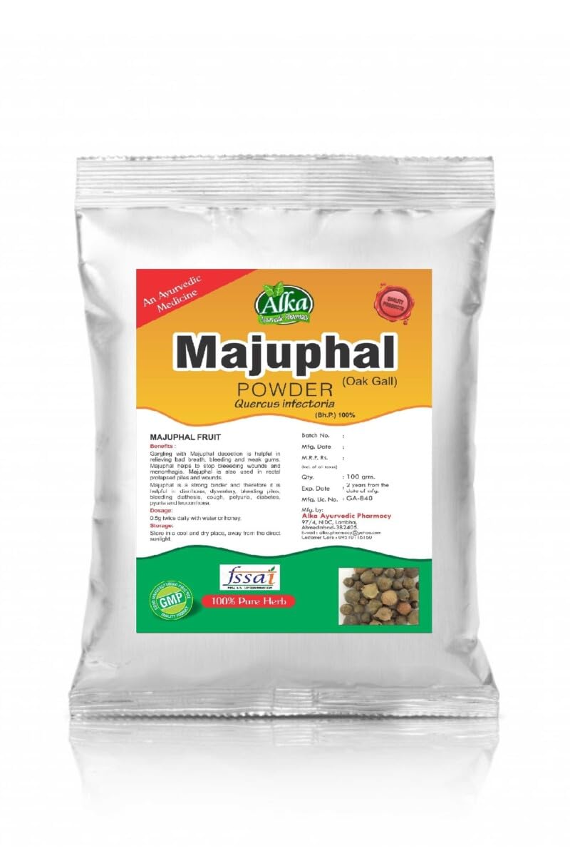Buy Alka Ayurvedic Pharmacy Pure & Natural MajuPhal (Oak Gall) Powder ...