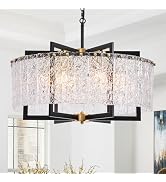 Ejerlya Gold Crystal Chandelier Industrial Pendant Light 11.81 inch ...