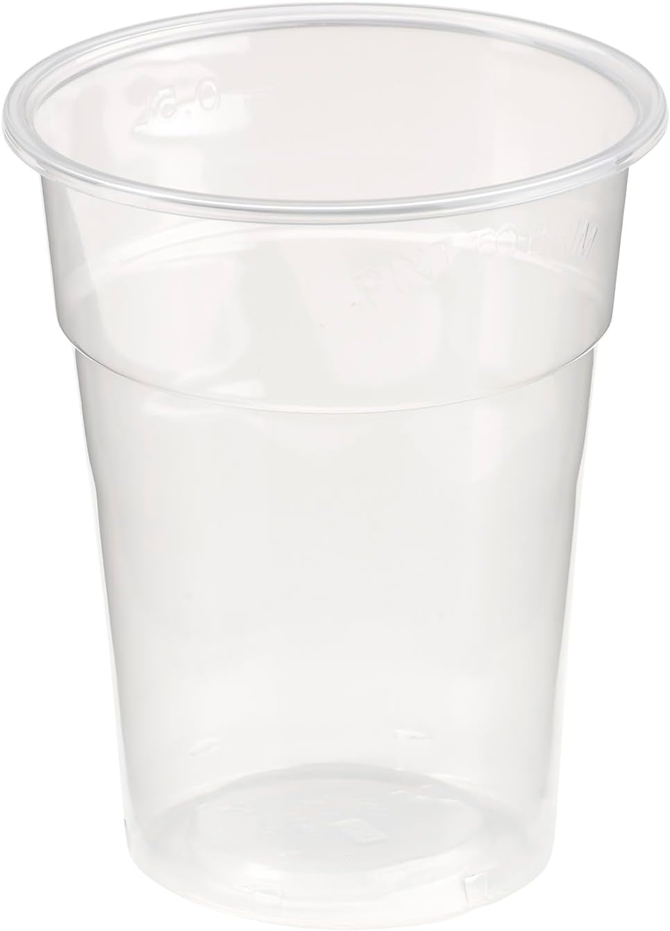 100 x Pint Plastic Cups (500ml) Strong Disposable Clear Plastic ...