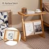 COSTWAY Bamboo Side Table, Tempered Glass Sofa End Table Nightstand ...