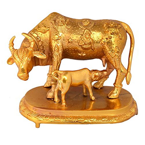 Buy Religious Cow with Calf Statue In Brass (22 cm x 13 cm x 16 cm ...