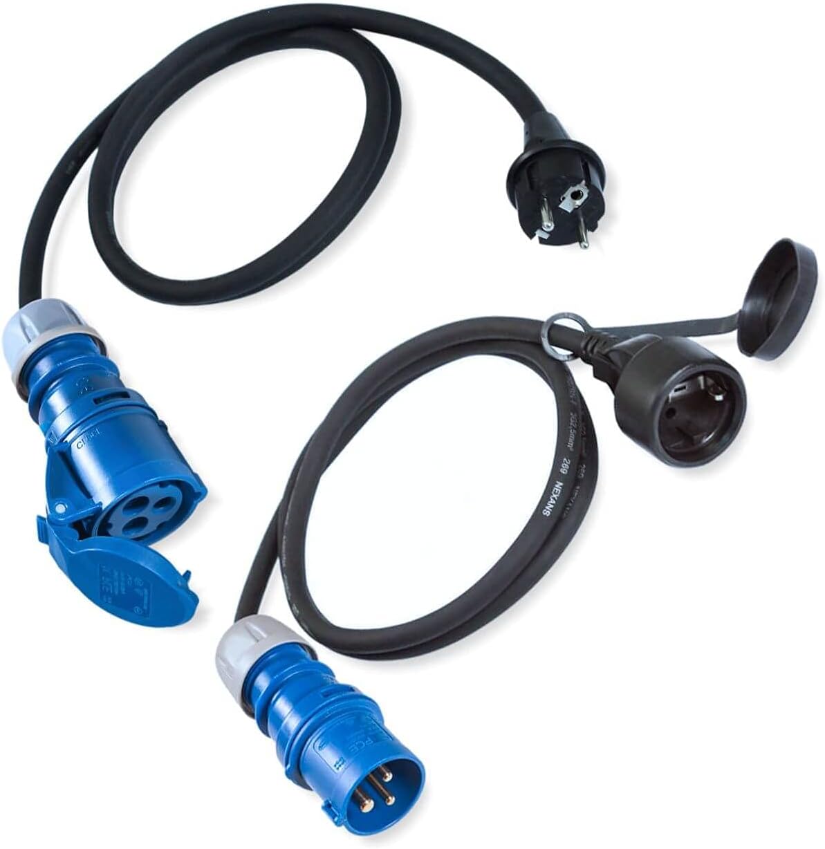 IntuiFlex CEE 230V Camping Kabel Set 10m Gummiverlängerung/Stromkabel ...