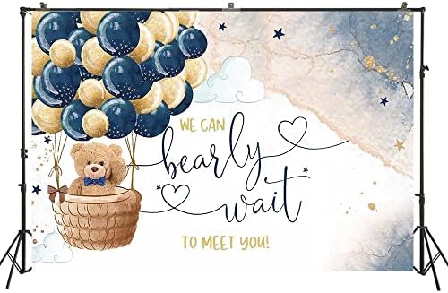 Amazon.com : We Can Bearly Wait Backdrop 8x6ft Baby Shower Cute Bear ...