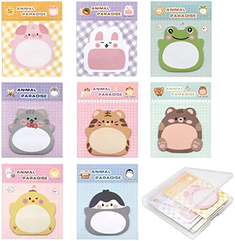 Amazon.com : KSIWRE 8 Packs Cute Animal Sticky Notes, Self-Adhesive ...
