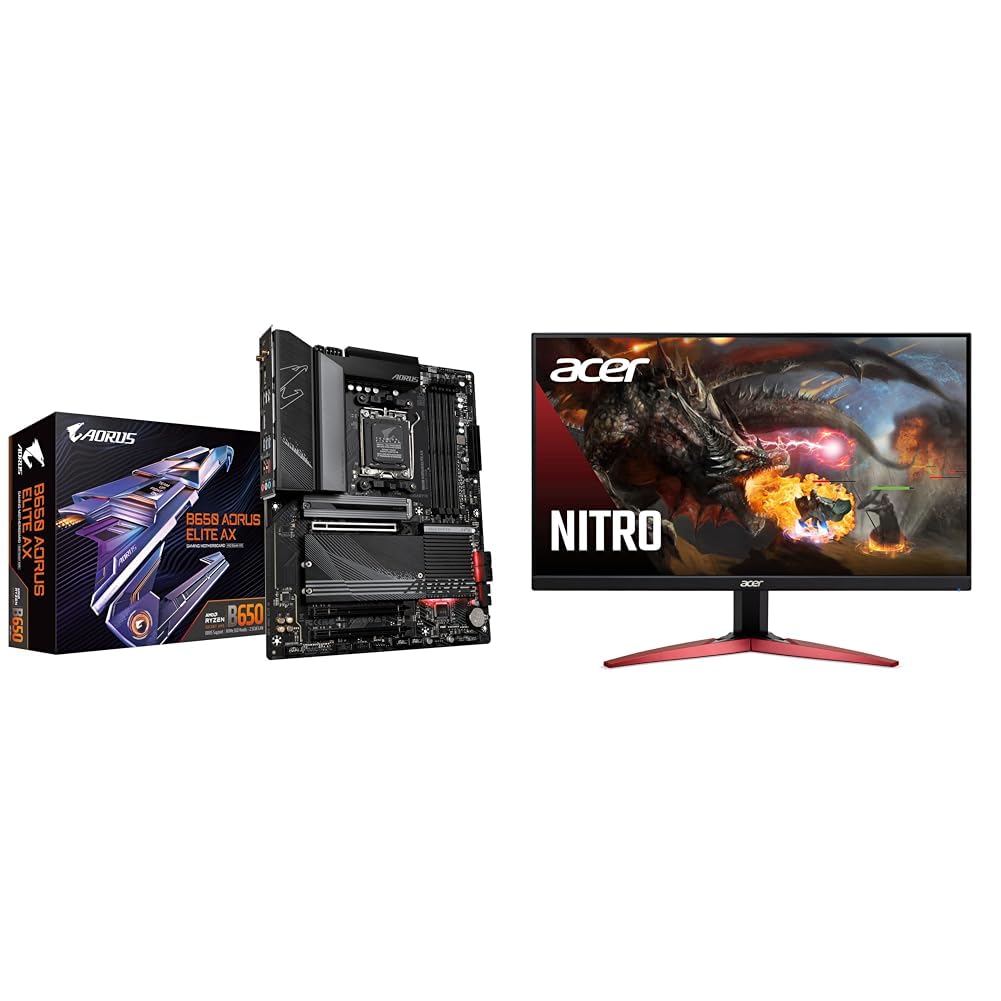 Amazon.com: GIGABYTE B650 AORUS Elite AX & Acer Nitro KG241Y Sbiip 23.8 ...