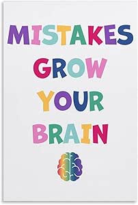 Amazon.com: KAKALULU Vintage Mistakes Grow Your Brain Bright Classroom ...