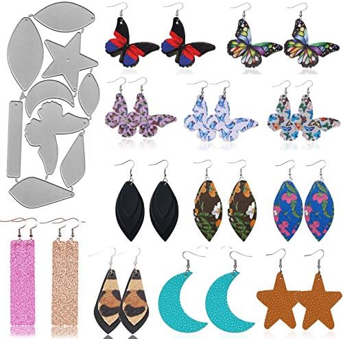 Amazon.com : 19 Pieces Earring Cutting Dies Leather Teardrop Earrings ...