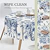 Amazon.com: Blue and White Floral Round Tablecloth 60 Inch, Elegant ...