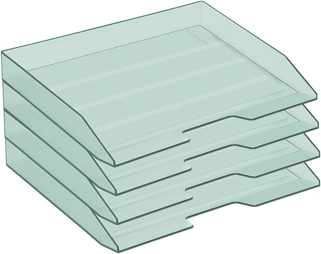 Amazon.com: Acrimet Stackable Letter Tray 4 Tier Side Load, Plastic ...