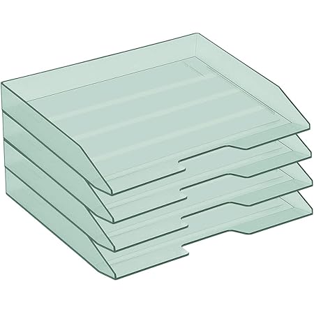 Amazon.com: Acrimet Stackable Letter Tray 4 Tier Side Load Plastic ...