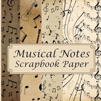 Vintage Musical Notes Scrapbook Paper: 20 Double-Sided Square Sheets ...