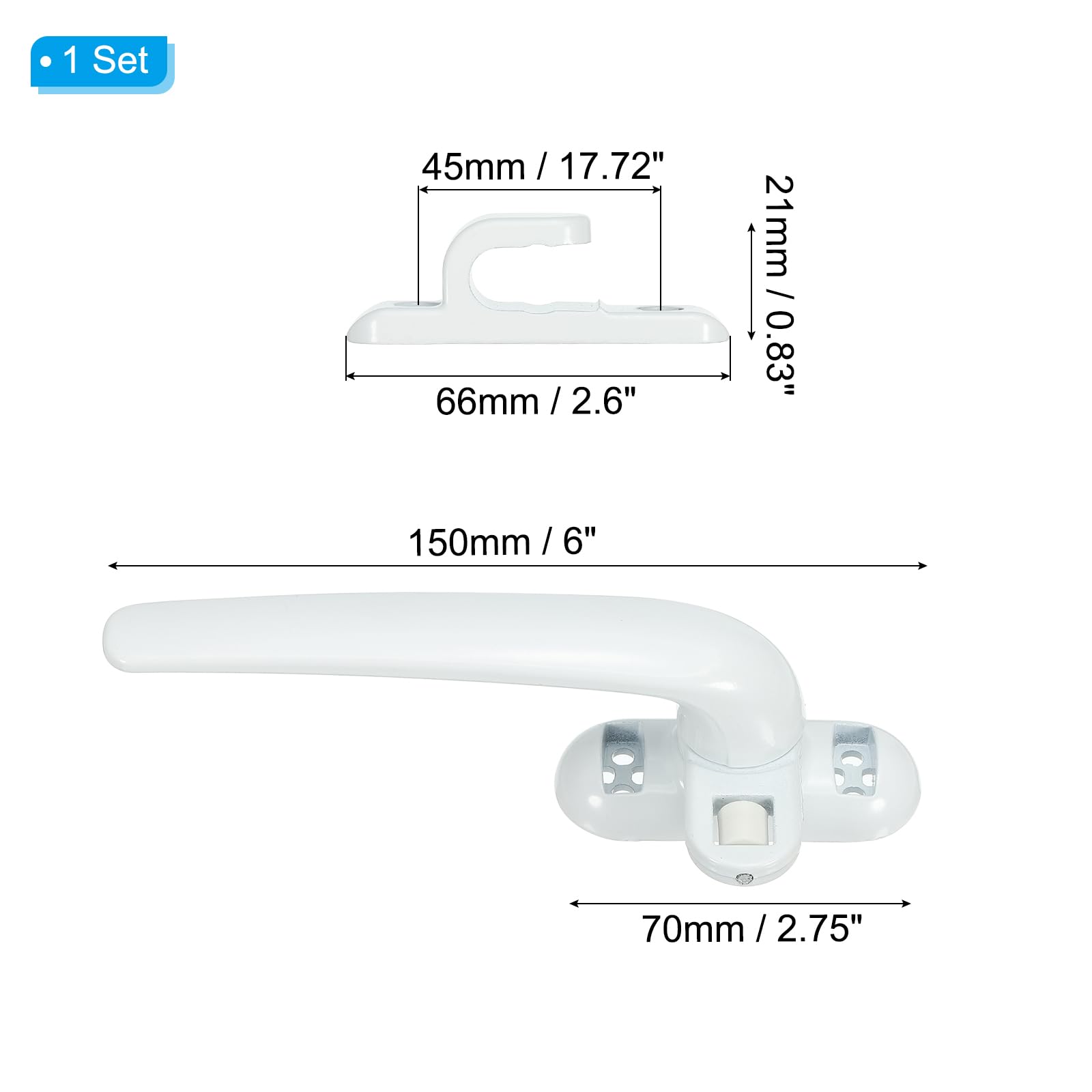 PATIKIL Aluminum Alloy Window Handle, Casement Window Lock Internal and ...
