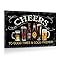 Amazon.com: Putuo Decor Cheers Metal Tin Sign, Bar Signs For Home Bar ...