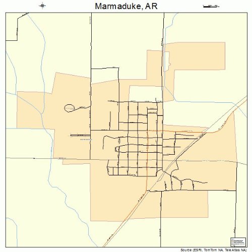 Amazon.com: Large Street & Road Map of Marmaduke, Arkansas AR - Printed ...