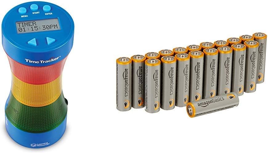 Learning Resources Time Tracker® Visual Timer & Clock & Amazon Basics ...