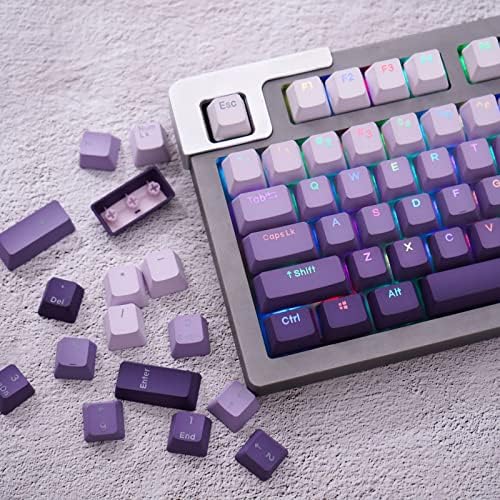 Amazon.com: PBT Doubleshot Keycaps 133 Keys Gradient Purple Backlit OEM ...