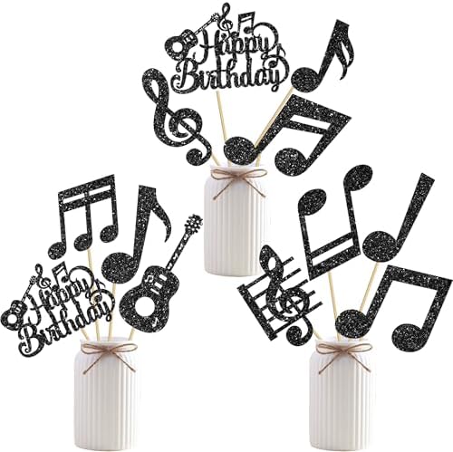 Amazon.com: Music Notes Centerpiece Sticks 12PCS Music Theme Birthday ...