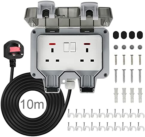 Outdoor Extension Lead Waterproof 10m, External Power Electrical Cable ...