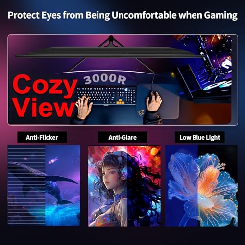 ZZA 32 Inch Curved Monitor 4k, Computer Screen 60HZ 4k UHD(3840 * 2160P ...