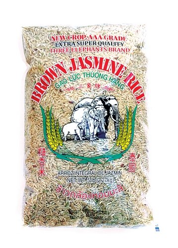 Amazon.com : THREE ELEPHANTS Jasmine Rice, Brown, 5 Pound : Grocery ...