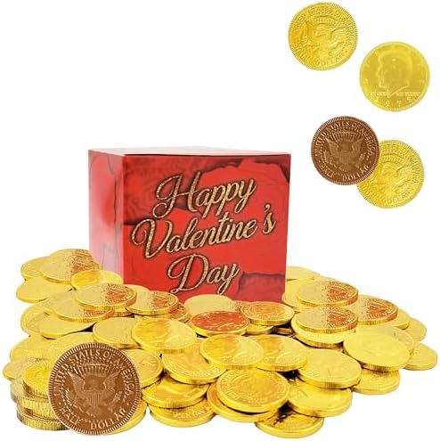 Amazon.com: Fruidles Valentine's Day Milk Chocolate Gold Coins ...