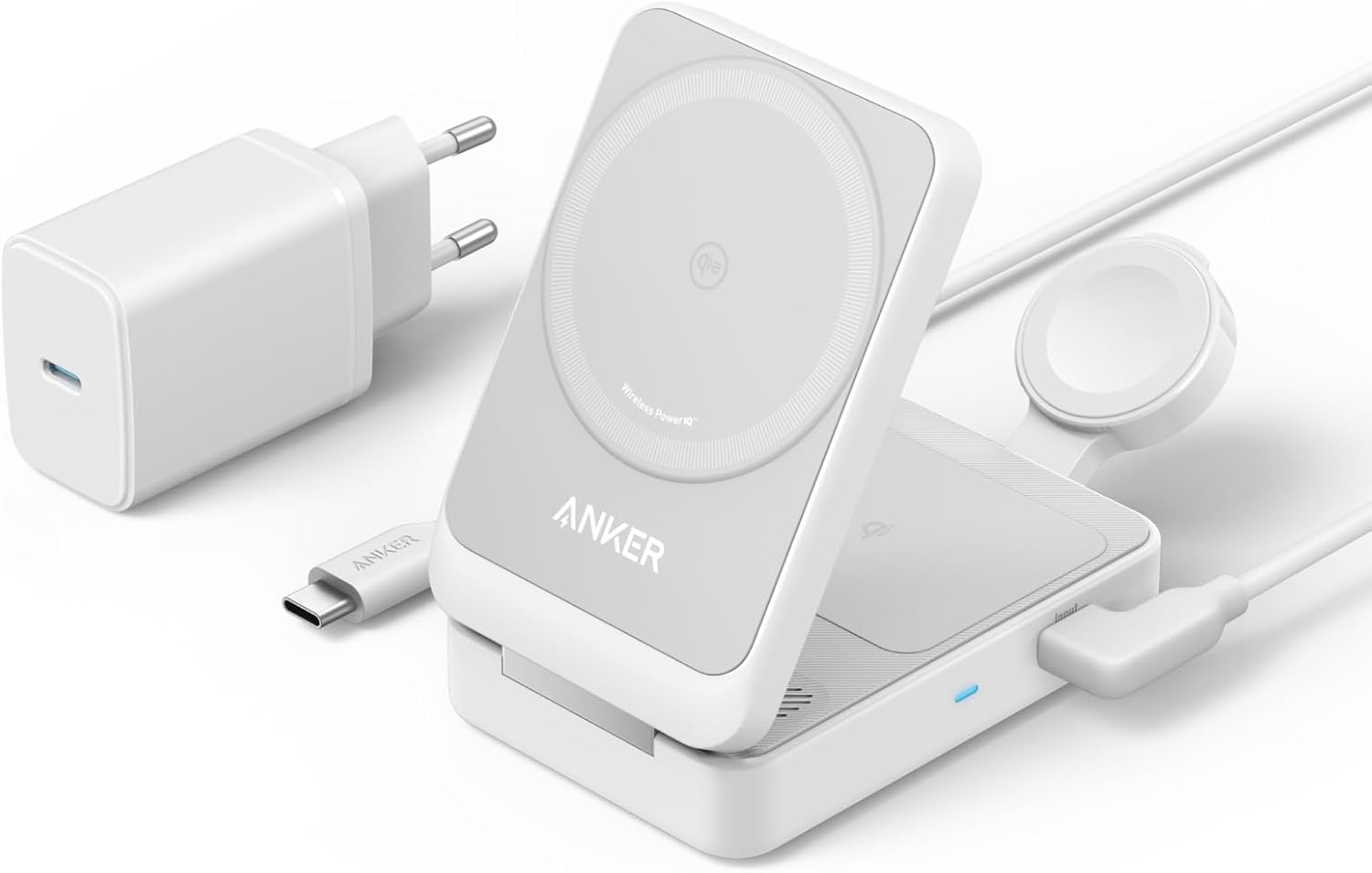 Amazon.com: Anker MagGo 3-in-1 Charging Dock, 15W Wireless Charging ...