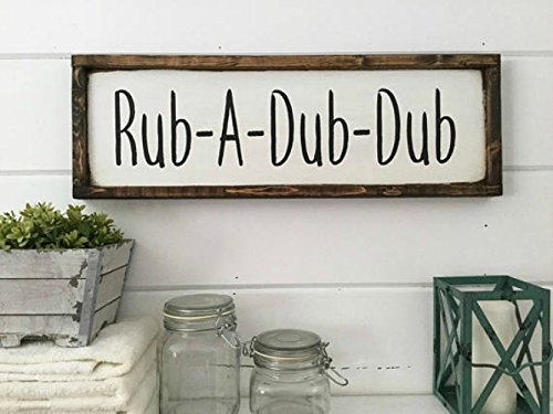Amazon.com: Rub a dub dub sign Bathroom sign : Handmade Products