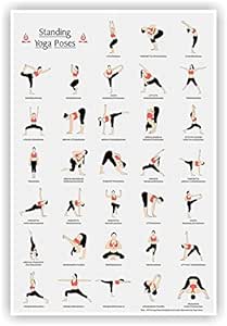 Amazon.com: LAB NO 4 Póster de postura de yoga, asanas de pie poses en ...