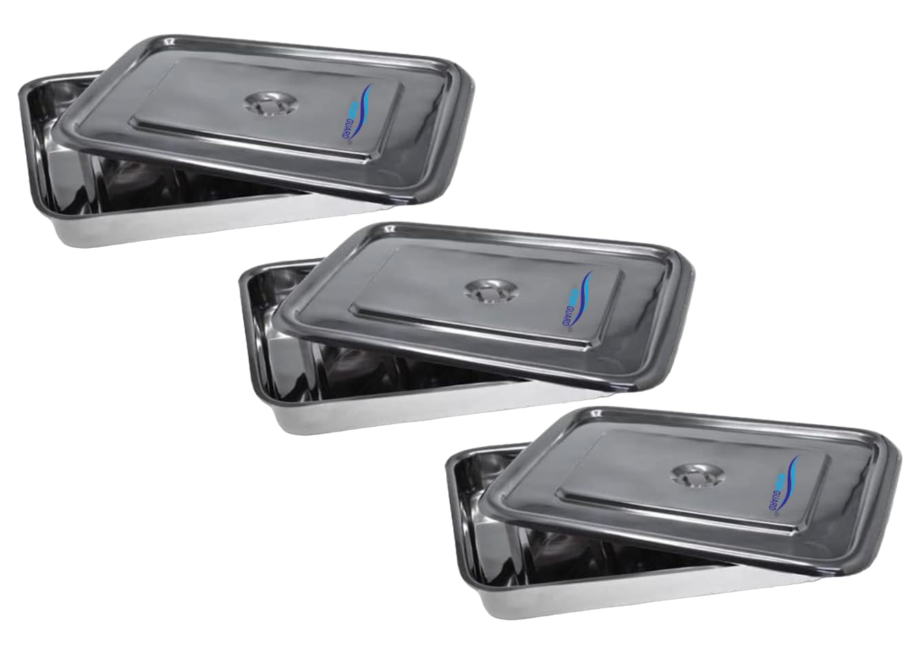 HOSPIGUARD Stainless Steel Medical Instrument Tray with Lid (Size 15x12 ...