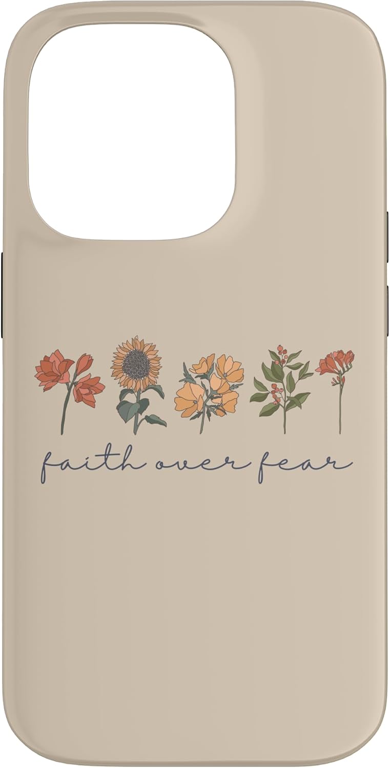 Amazon.com: Faith Over Fear Boho Flowers Bible Scripture Religious ...