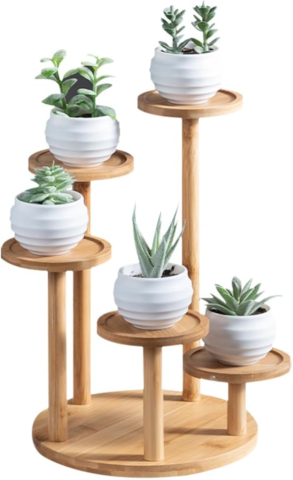 Amazon.com: OLizee® 5 Tier Wood Plant Riser Stand Tabletop Tiered Plant ...