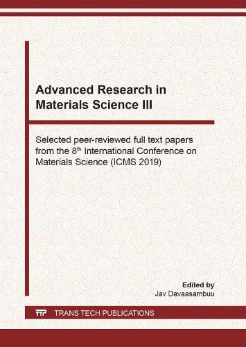 Buy Advanced Research in Materials Science III: Volume 310 (Solid State Phenomena, Volume 310 ...