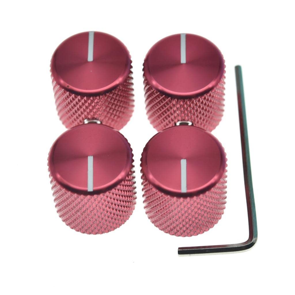 4pcs Aluminium Guitar/Bass Knobs Volume/Tone Control Knob 1/4" Metal ...