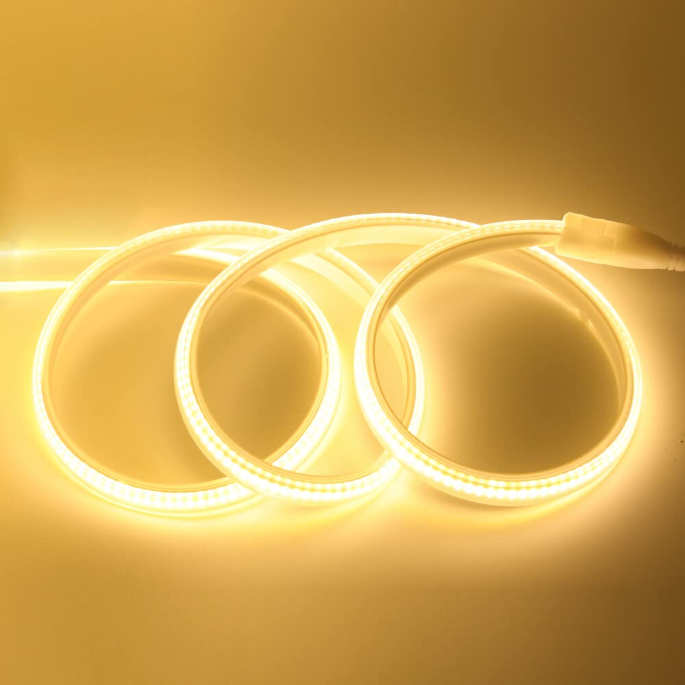 GQL 220V Flexible COB LED Strip (2m, Warm White), IP65 Waterproof, 360 ...