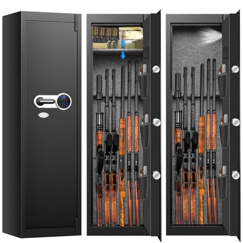 Snapklik.com : 2023 HOT 5-6 Fireproof Biometric Rifle Gun Safe, Long ...