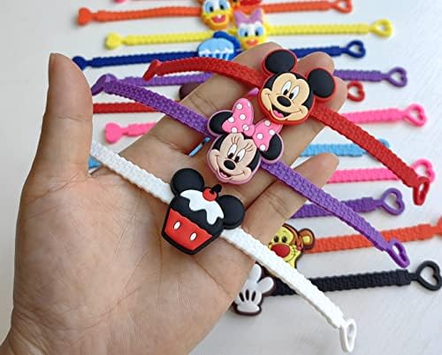 Amazon.com: YAOSHUXIAN 15pcs Mickey Mouse Rubber Bracelets Wristband ...